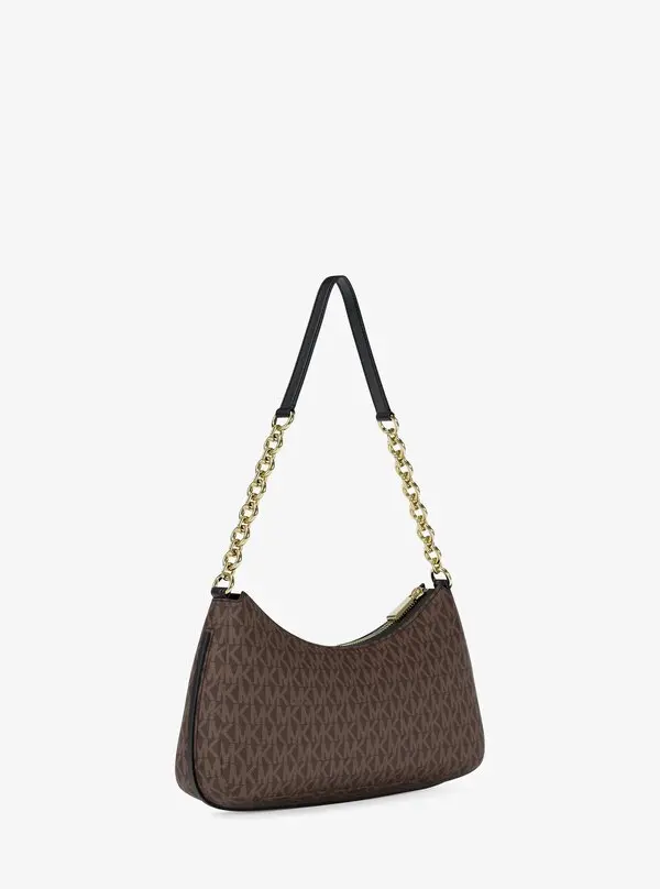 Michael Kors Nolita Medium Signature Logo Chain Pochette - Brown