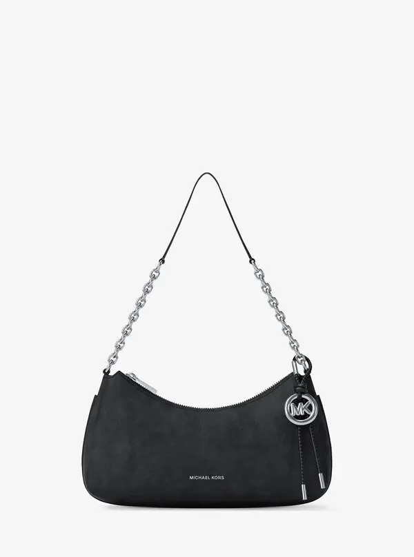 Michael Kors Nolita Medium Nubuck Chain Pochette - Black