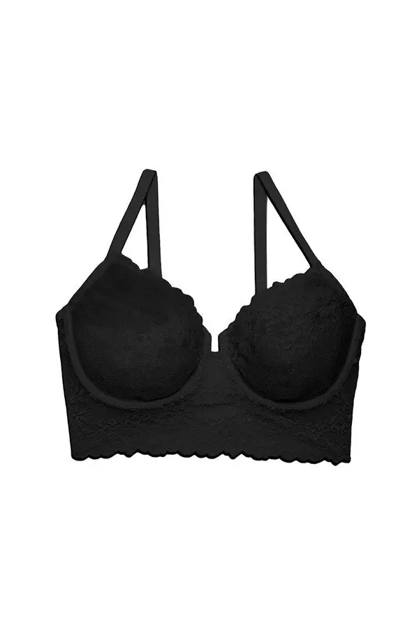 Natori Heavenly Full Coverage Longline Underwire Bra - Black