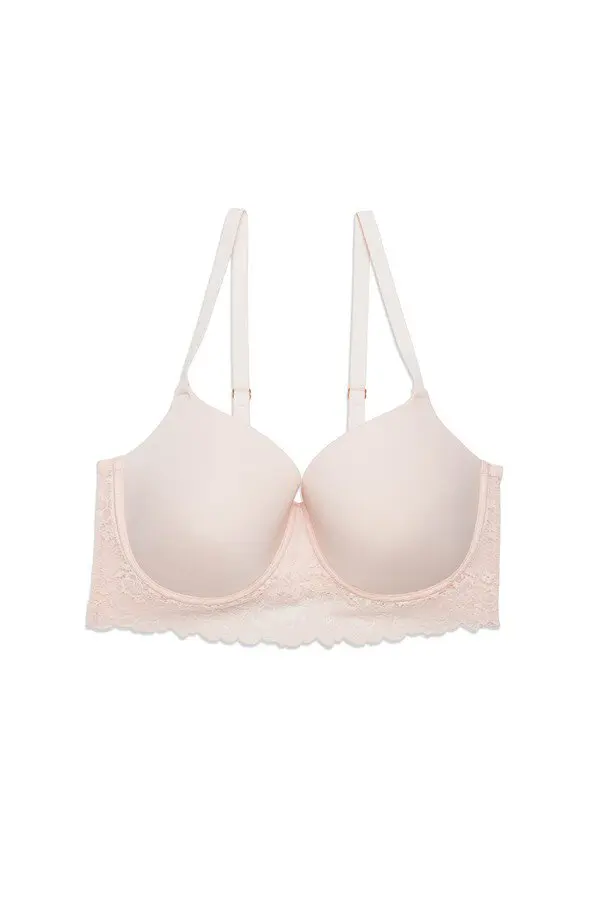 Natori Heavenly Full Coverage Longline T-shirt Bra - Natural