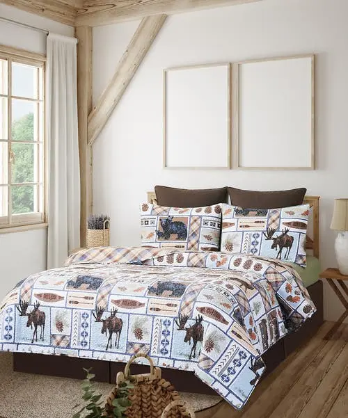 C&F HOME Oakley Rustic Lodge Cotton Quilt Set Reversible And Machine Washable