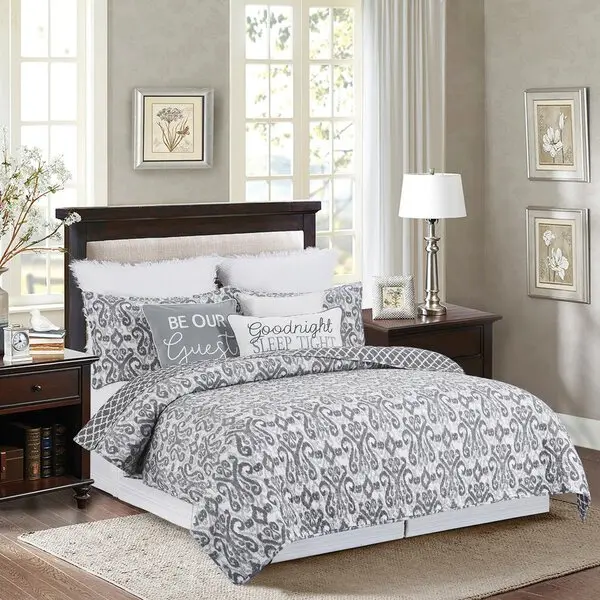 C&F HOME Heather Cotton Quilt Setreversible And Machine Washable - Gray