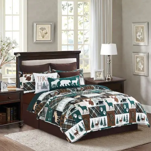 C&F HOME Fletcher Forest Rustic Lodge Cotton Quilt Setreversible And Machine Washable
