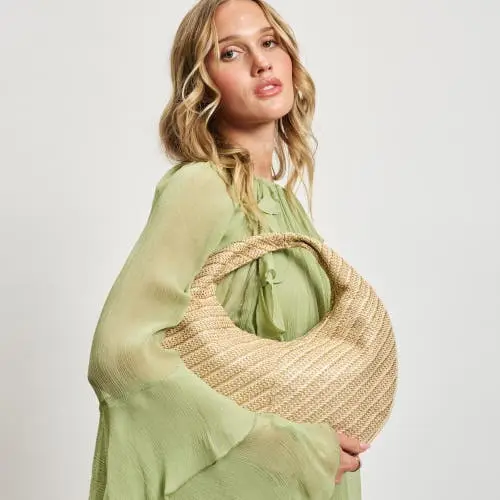 MODA LUXE Farrah Straw Hobo - Gold