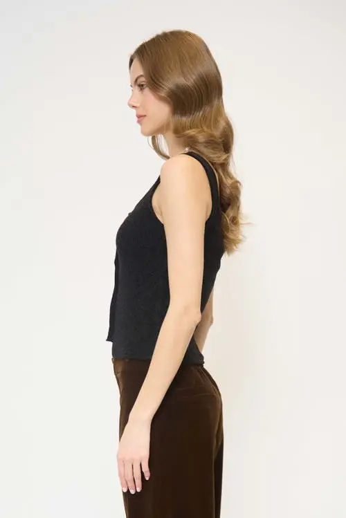 Central Park West Ember Chenille Button Up Tank