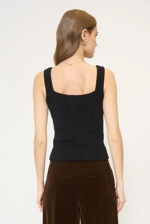 Central Park West Ember Chenille Button Up Tank
