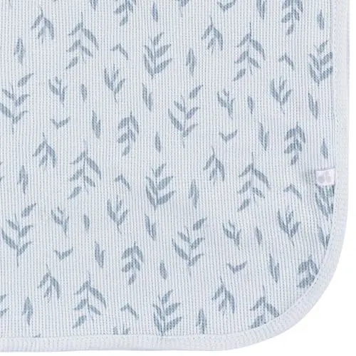 JUST BORN Tan Cotton Blankets 2-pack Set - Blue Leaf