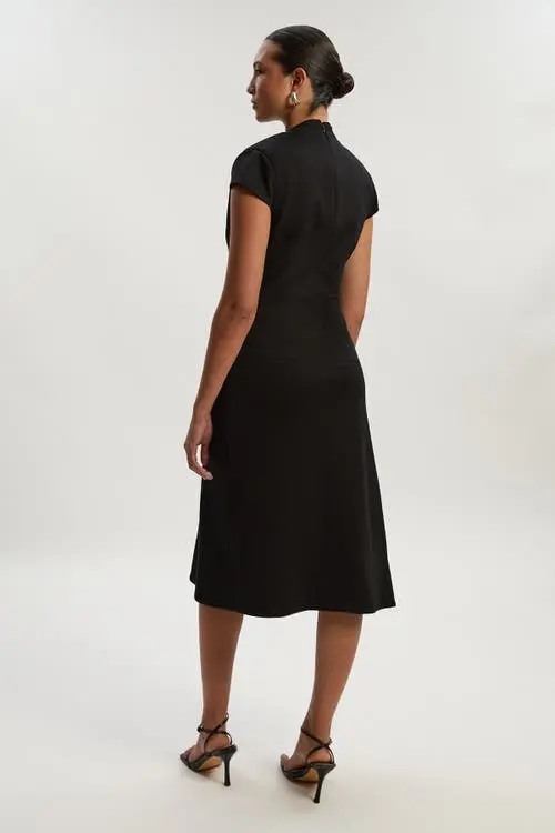 Karen Millen Ponte V-neck Midi Dress