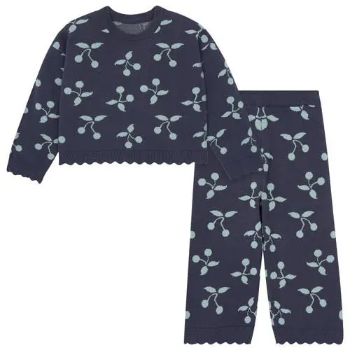MODERN MOMENTS™ BY GERBER Jacquard Knit Top And Pant Set - Blue Fruit