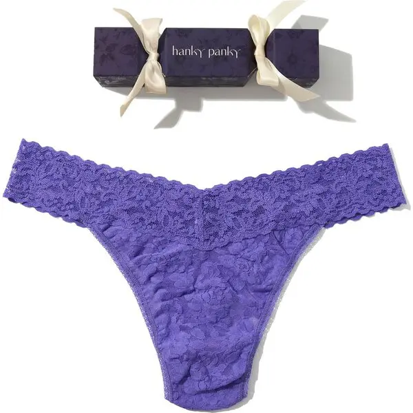 Hanky Panky Holiday Cracker Original Rise Thong - African Violet