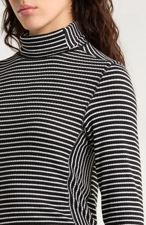 Madewell Stripe Rib Turtleneck Top