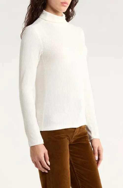 Madewell Ribbed Turtleneck Top - Heather Cream