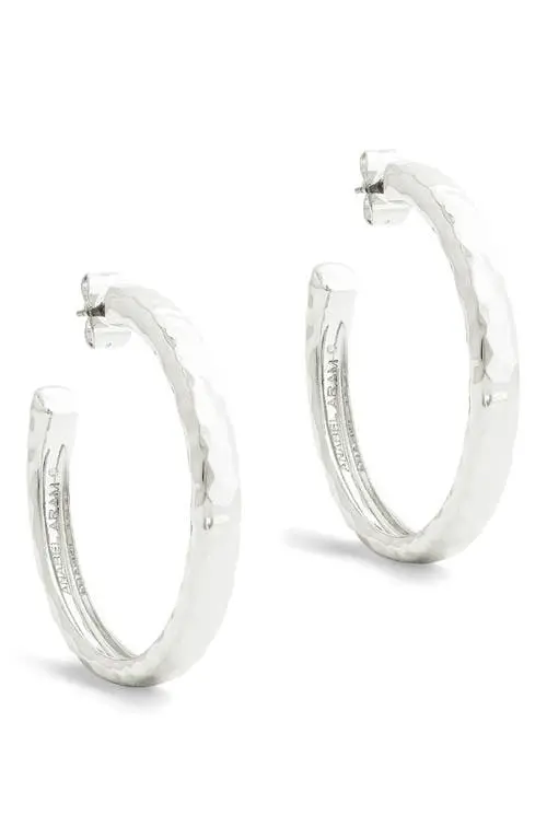 ANABEL ARAM JEWELRY Medium Farrier Hoop Earrings - Silver