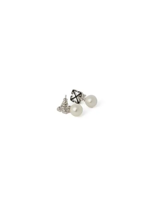 Off-White Arrow Pearl Earrings