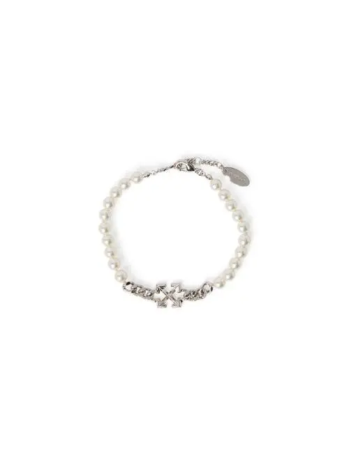 Off-White Arrow Pearl Bracelet - Silver