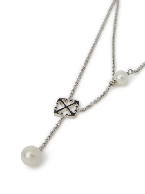 Off-White Arrow Pearl Necklace