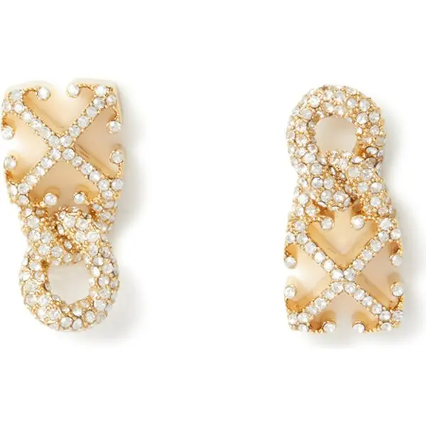 Off-White Arrow Chain Earrings - Gold