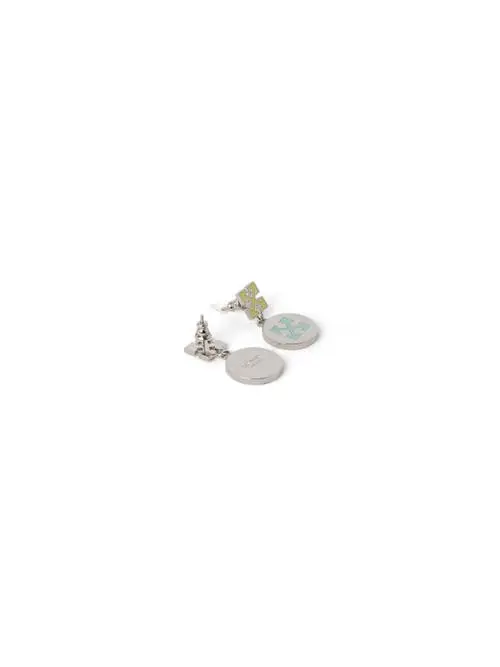 Off-White Arrow Button Earrings