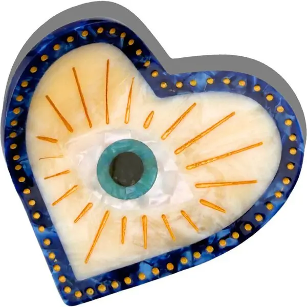 SOLAR ECLIPSE Hand-painted Heart Claw Clip