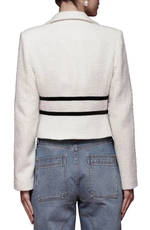 Avec Les Filles Bow Tweed Crop Jacket