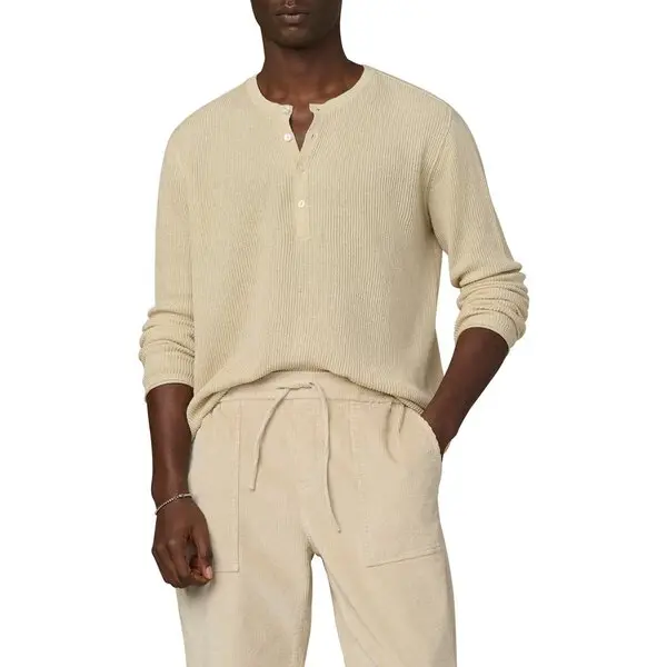 Joe's Jeans Cotton And Linen Henley Sweater