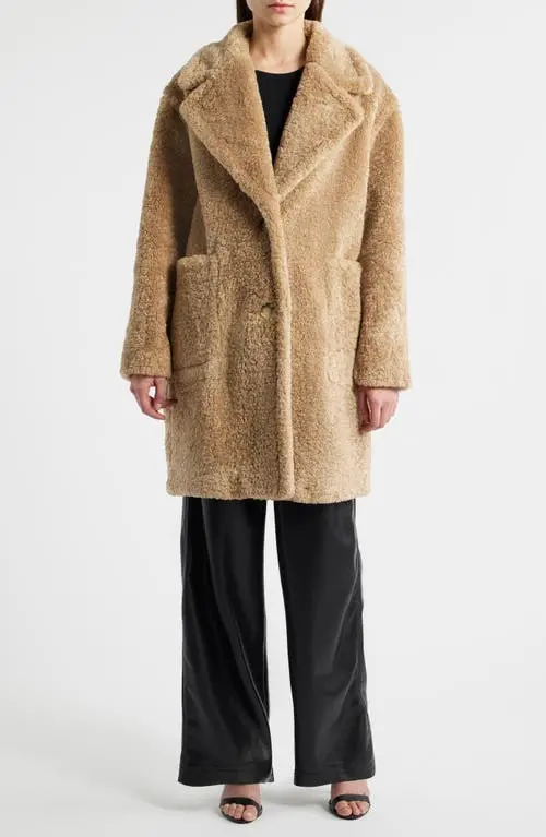 BOSS Faux Shearling Oversized Coat