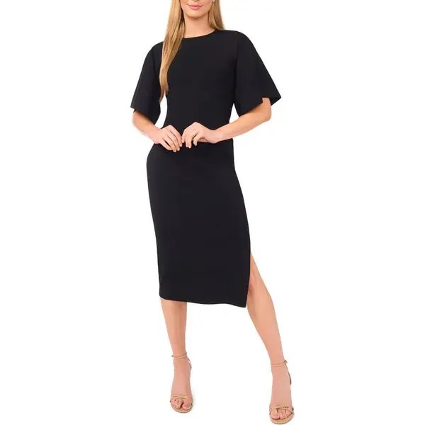 Ted Baker London Flare Sleeve Midi Dress - Rich Black