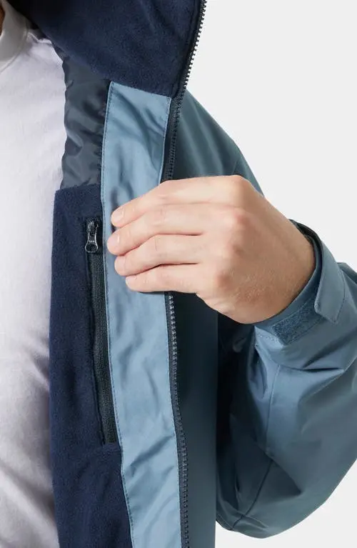 Helly Hansen Hooded Waterproof Sailing Midlayer Jacket - Washed Navy