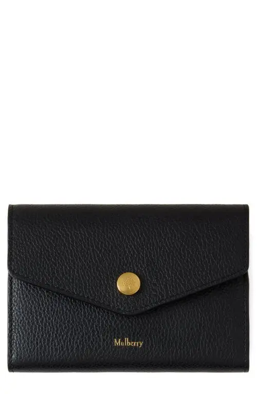 Mulberry Snap Leather Wallet - Black