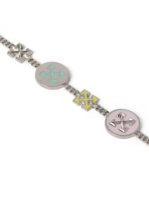 Off-White Arrow Button Bracelet - Silver