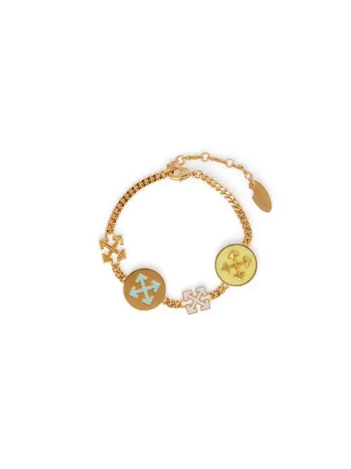 Off White Arrow Button Bracelet - Gold