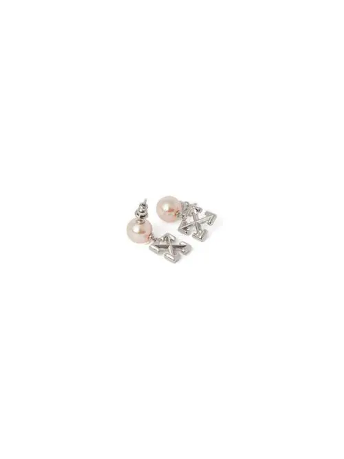 Off-White Arrow Pearl Earrings