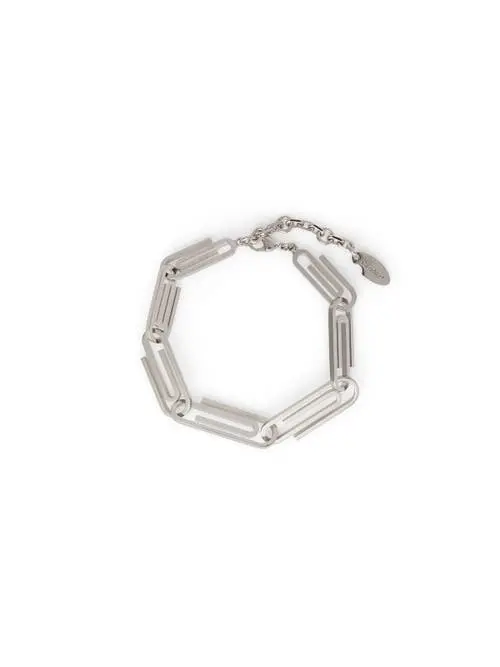 Off White Paperclip Chain Bracelet - Silver