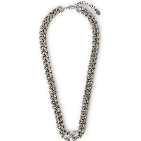 Off White Arrow Chain Necklace - Silver