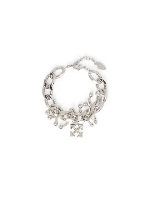 Off-White Piercing Arrow Chain Bracelet - Silver