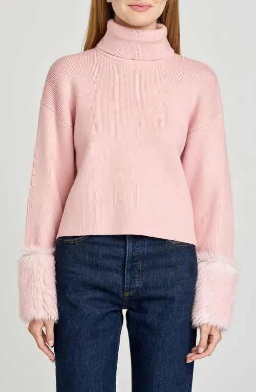 WAYF Rebecca Turtleneck Sweater - Ice Pink