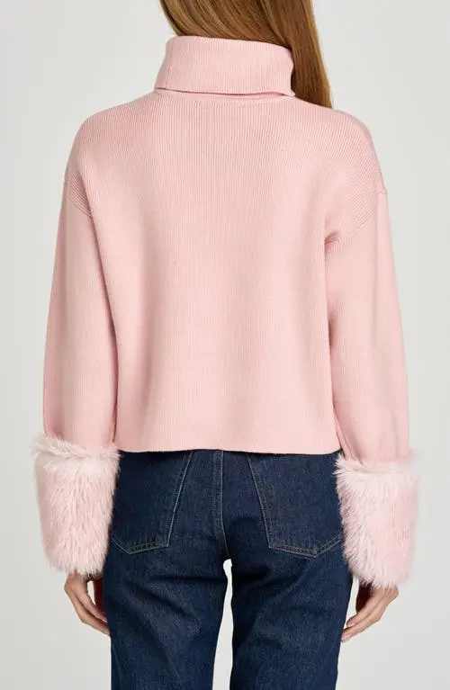 WAYF Rebecca Turtleneck Sweater - Ice Pink