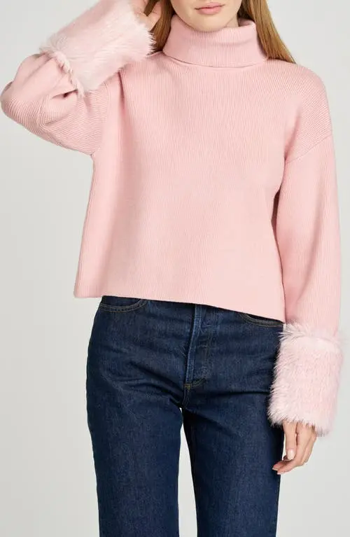 WAYF Rebecca Turtleneck Sweater - Ice Pink