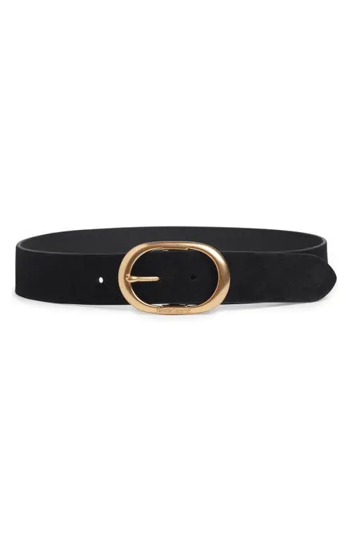 FAVORITE DAUGHTER Contour Suede Belt - Black/antique Brass