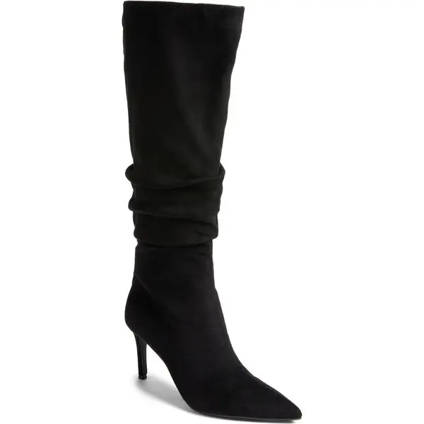 OPEN EDIT Ariana Pointed Toe Knee High Boots - Black