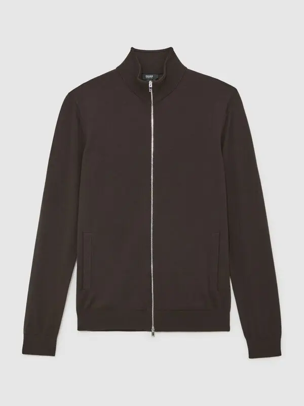 REISS Hampshire Wool Zip-through Cardigan