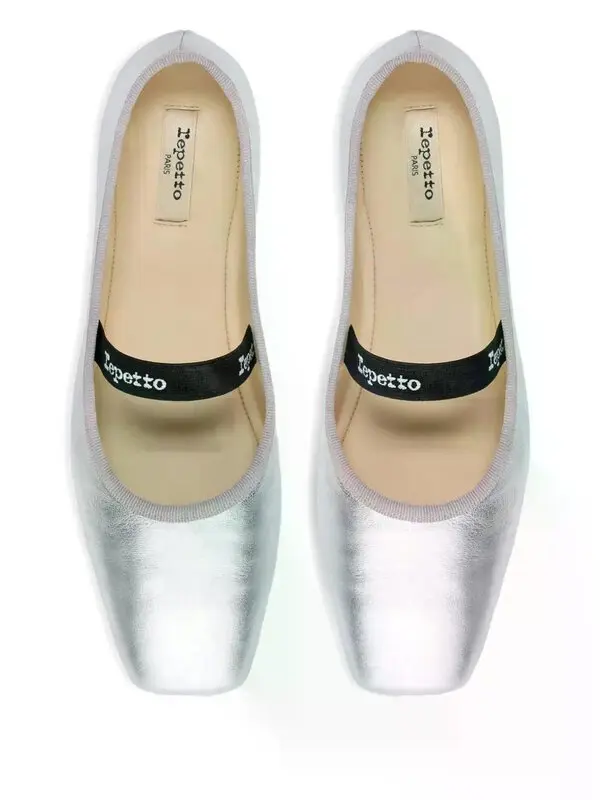 Repetto Lisbeth Square-toe Strap Ballet Flats - Silver