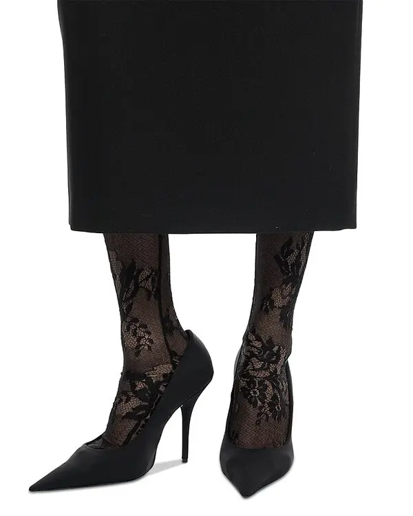 Wardrobe.NYC Evening Lace Tights - Black
