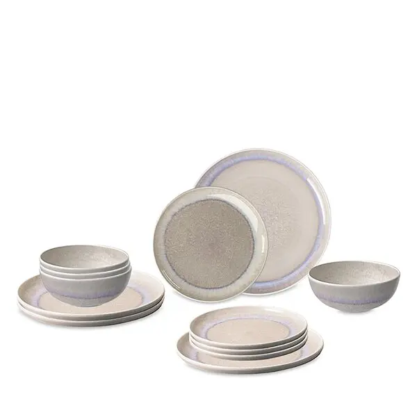VILLEROY & BOCH Perlemor Sand 12 Piece Dinnerware Set, Service For 4