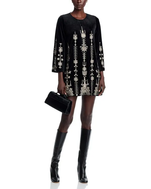Johnny Was Bounce Velour Kimono Sleeve Dress