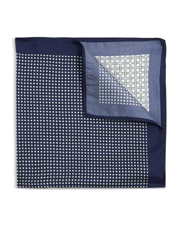 Bloomingdale'S Geometric Quadrant Silk Pocket Square Exclusive - Green Multi