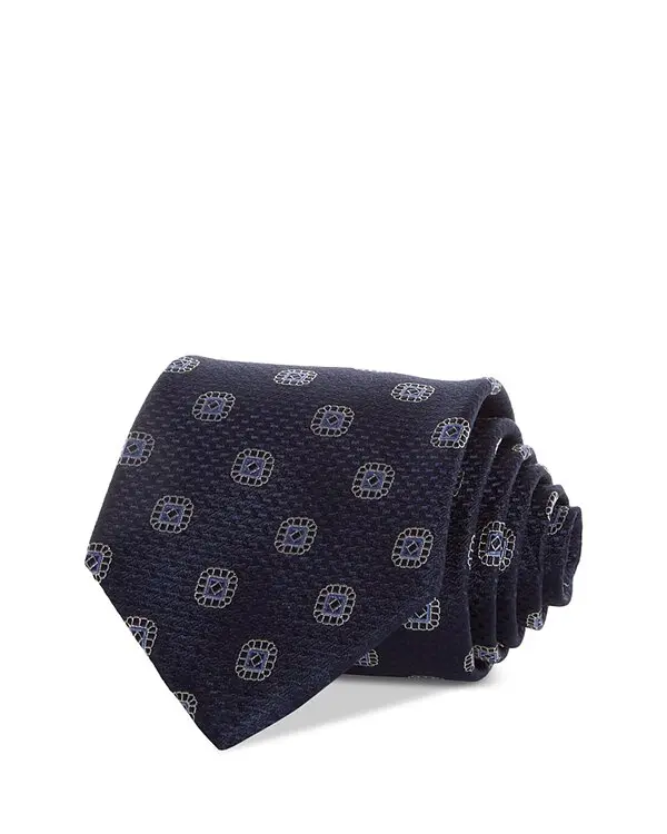 Bloomingdale'S Silk Medallion Neck Tie - Navy