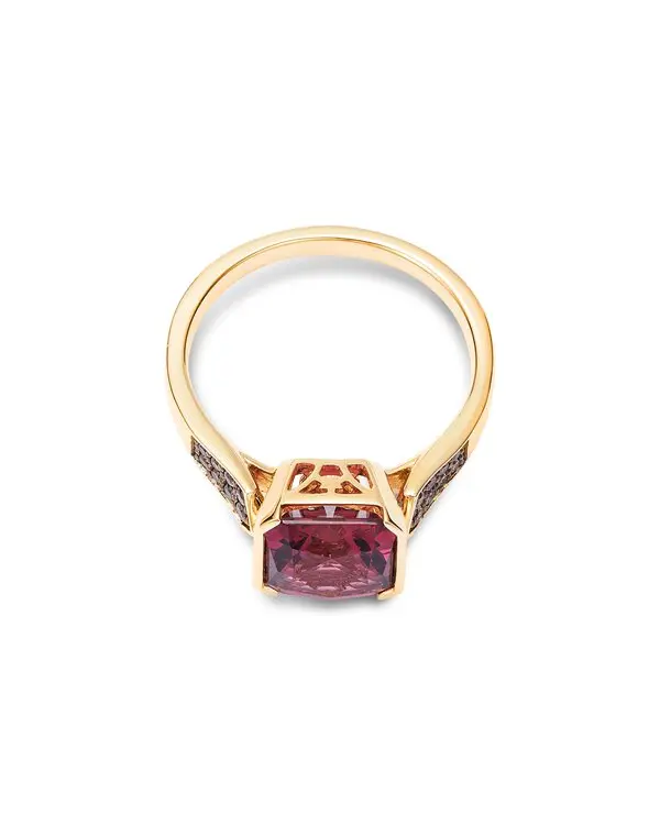 Bloomingdale'S 14k Yellow Rhodolite And Brown Diamond Ring