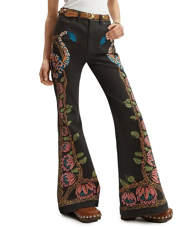 La DoubleJ Superflare Printed Jeans - Eve Placee Black