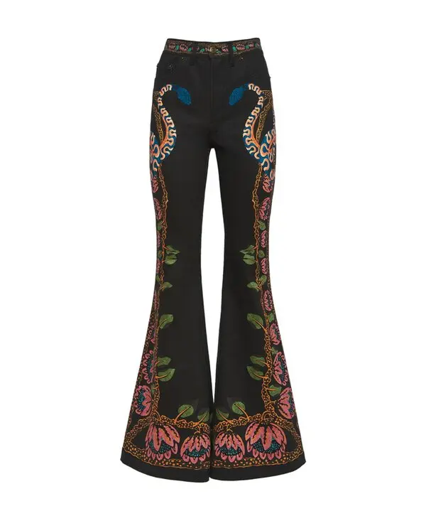 La DoubleJ Superflare Printed Jeans - Eve Placee Black